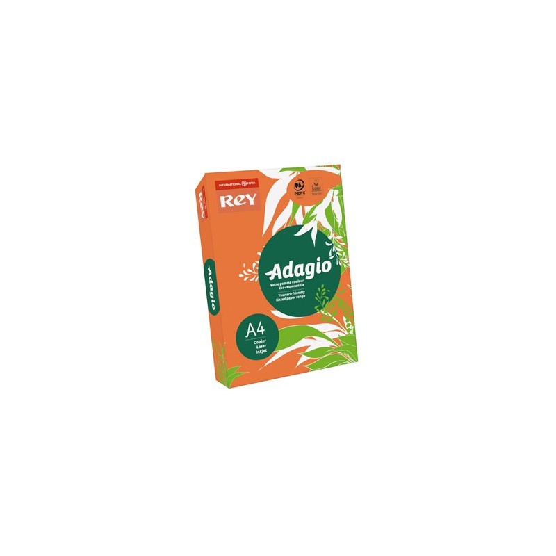 Papel Fotocópia Adagio A4 80g Cor Fluorescente 12 Laranja